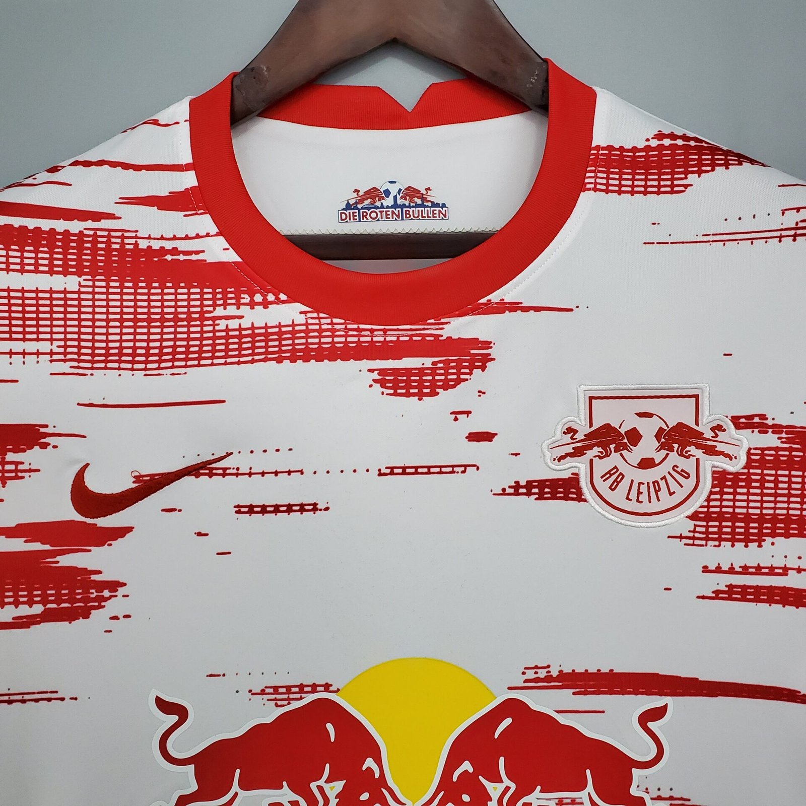 Camisa RB Leipzig Red Bull Branca Home 2021-2022 – Versão Torcedor 3 ...